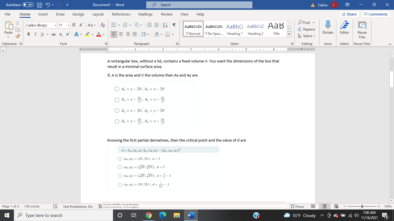 Solved AutoSave Off Document1 Word Search A Celine 0 X File | Chegg.com