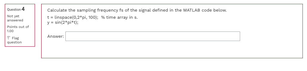 Solved Calculate the sampling frequency fs of the signal | Chegg.com