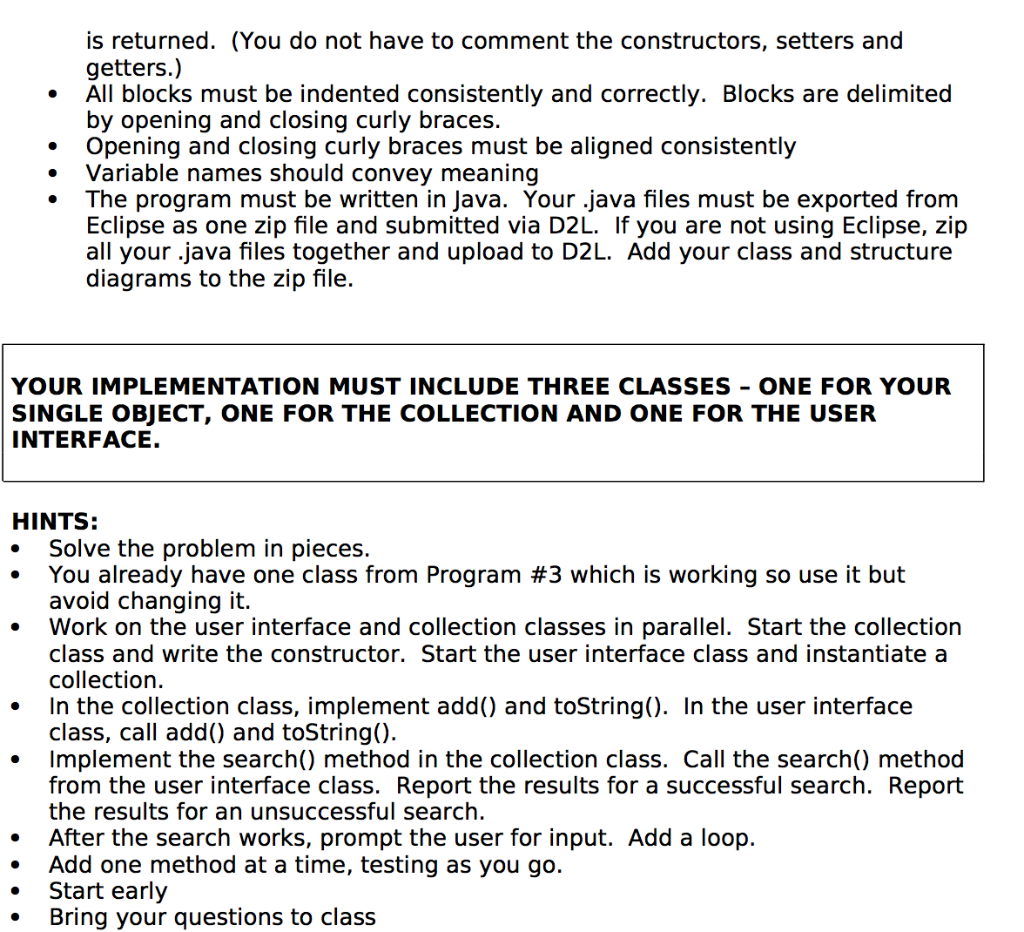 Solved 1. Collection Class a. Create a collection of | Chegg.com