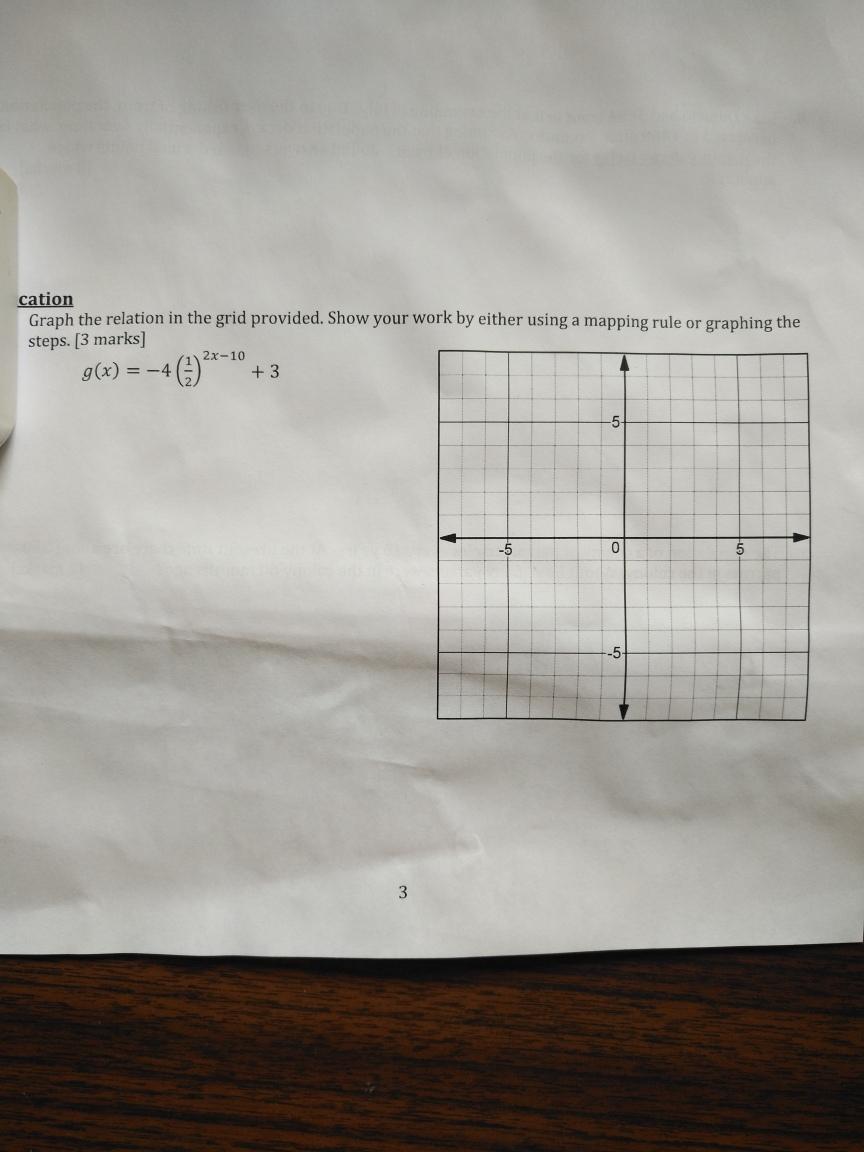 Solved cation Graph the relation in the grid provided. Show | Chegg.com