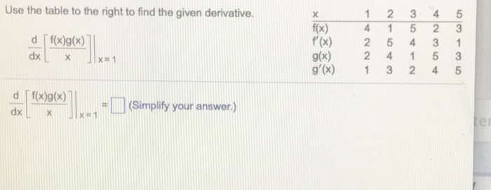 Solved Use the table to the right to find the given | Chegg.com