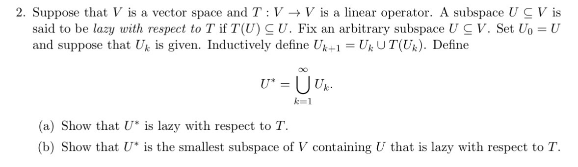 Solved Suppose that V is ﻿a vector space and T:V→V is ﻿a | Chegg.com