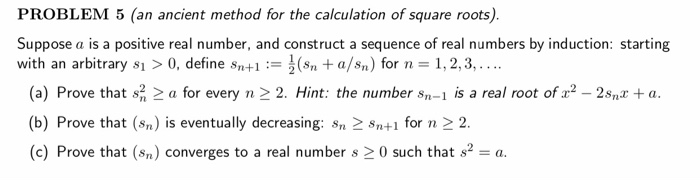 Solved PROBLEM 5 (an ancient method for the calculation of | Chegg.com