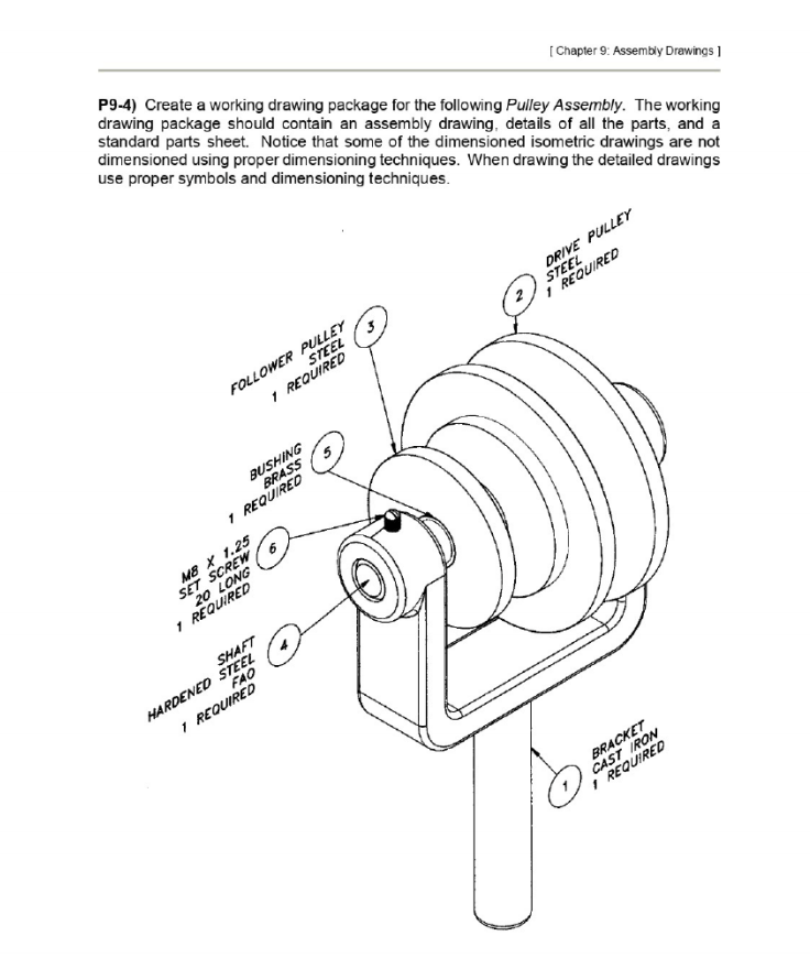 [Chapter 9: Assembly Drawings P9-4) Create a working | Chegg.com