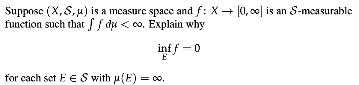Solved Suppose (X,S,μ) is a measure space and f:X→[0,∞] is | Chegg.com