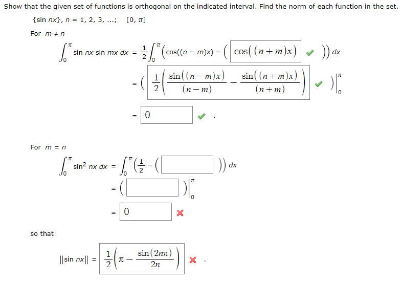 Solved Show that the given set of functions is orthogonal on | Chegg.com