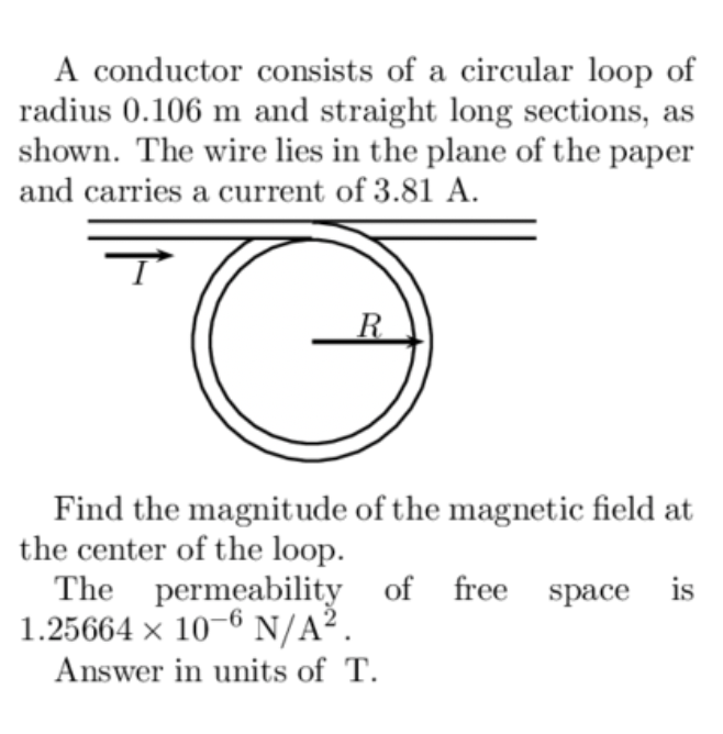 Solved A conductor consists of a circular loop of radius | Chegg.com
