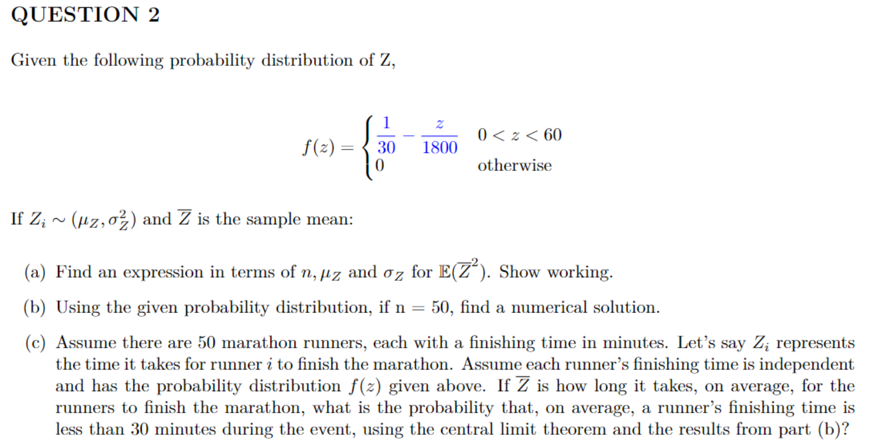 Solved QUESTION 2Given the following probability | Chegg.com