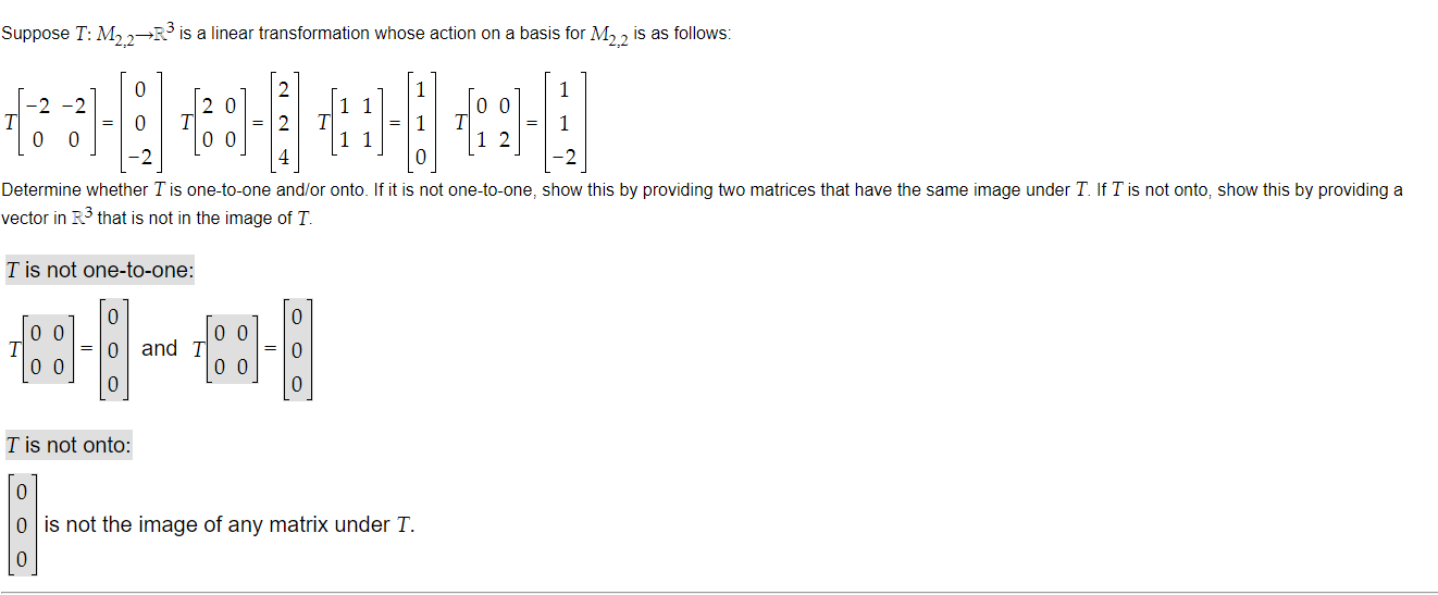 Solved Suppose T: M22~R3 is a linear transformation whose | Chegg.com