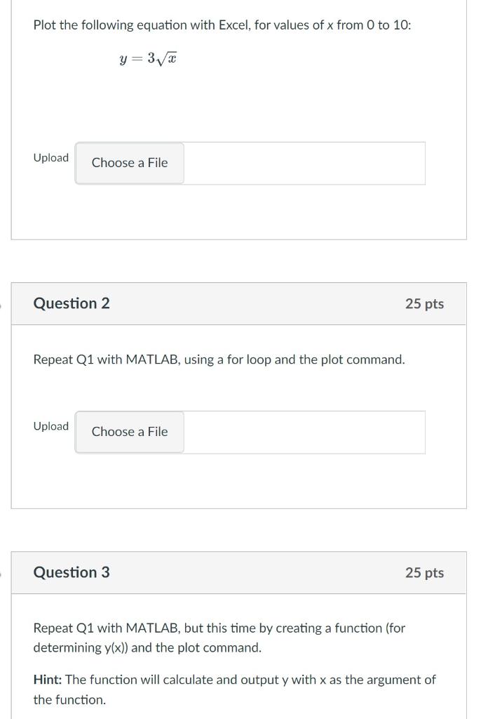Solved Plot the following equation with Excel, for values of | Chegg.com