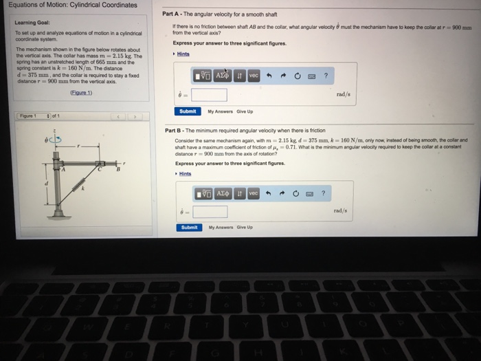 Solved Equations of Motion: Cylindrical Coordinates Part A | Chegg.com