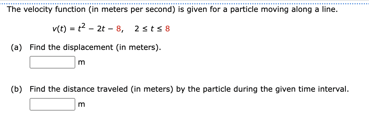 Solved The velocity function (in meters per second) is given | Chegg.com