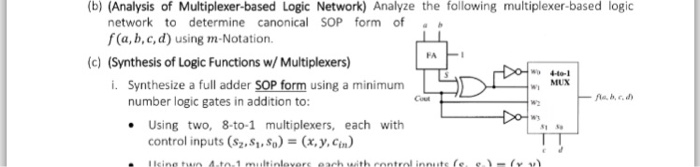 Solved (b) (Analysis of Multiplexer-based Logic Network) | Chegg.com