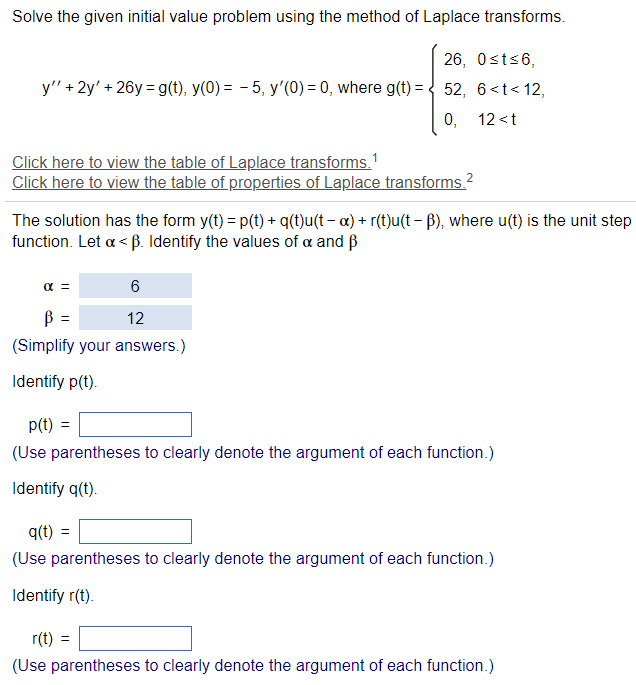 Solved Solve the given initial value problem using the | Chegg.com
