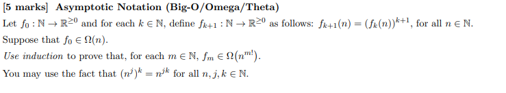 Solved (5 marks] Asymptotic Notation (Big-o/Omega/Theta) Let | Chegg.com