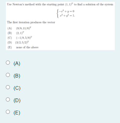 Solved Use Newton's method with the starting point (1,1)" to | Chegg.com