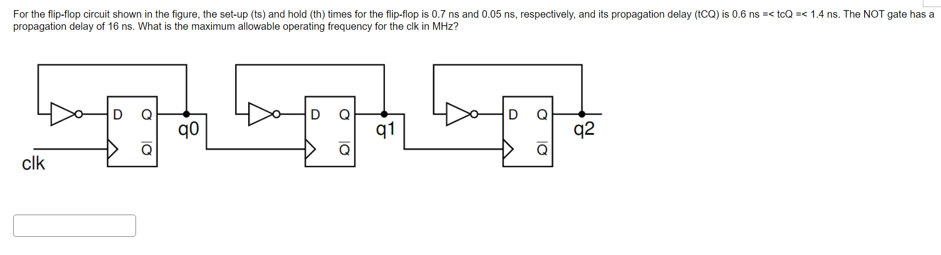 Solved propagation delay of 16ns. ﻿What is the maximum | Chegg.com