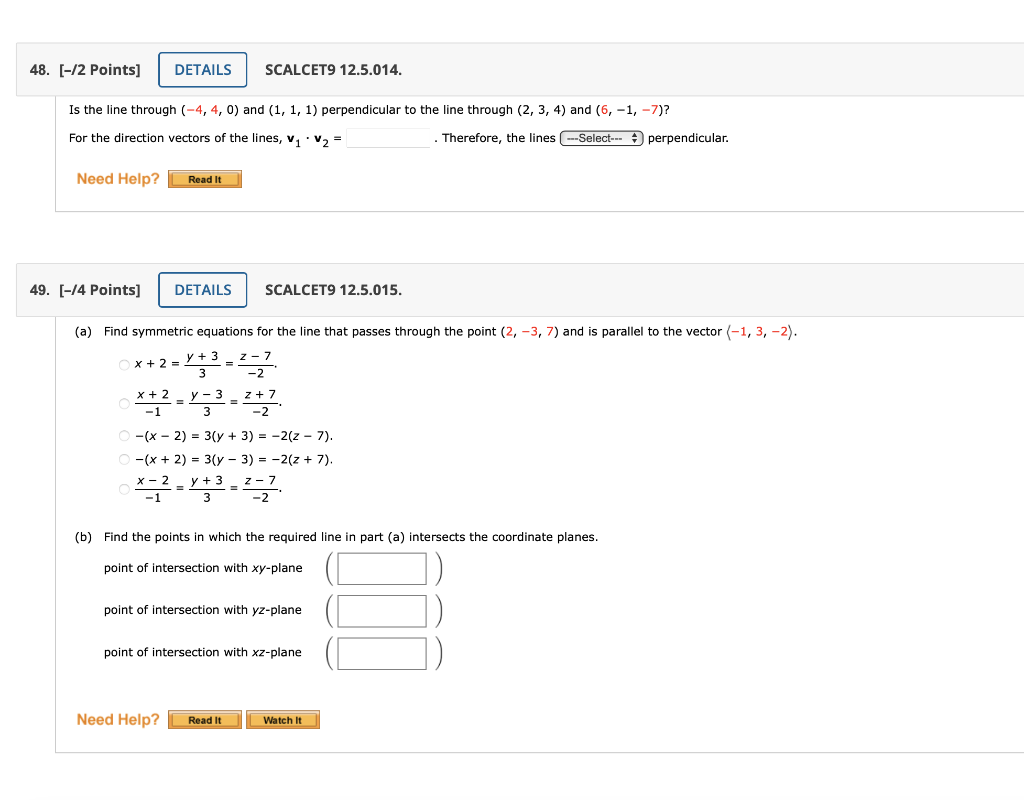 Solved 50. [-/1 Points] DETAILS SCALCET9 12.5.017. Find a | Chegg.com