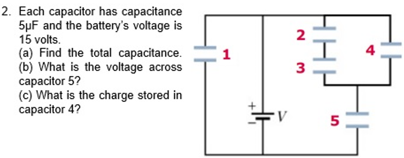 Solved Each capacitor has capacitance5μF ﻿and the battery's | Chegg.com