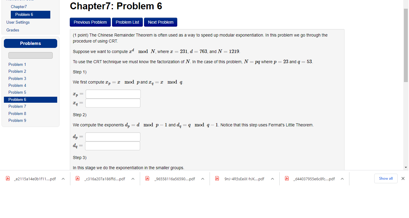 Solved Chapter 7 Problem 6 Chapter7: Problem 6 User Settings | Chegg.com