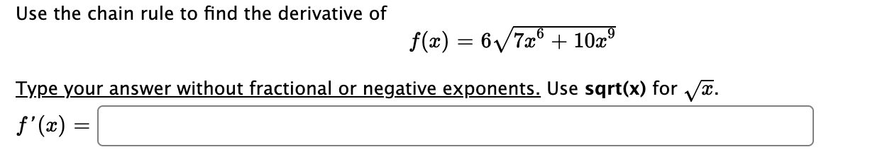 Solved Use the chain rule to find the derivative | Chegg.com