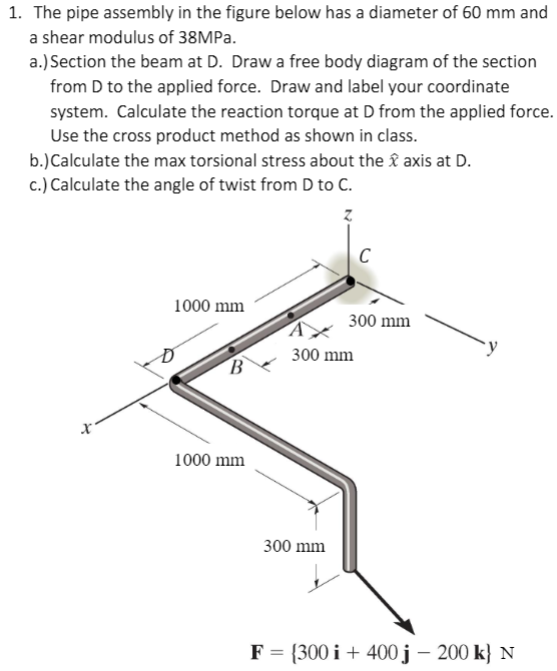 Solved The pipe assembly in the figure below has a diameter | Chegg.com