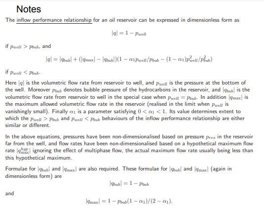 Notes The inflow performance relationship for an oil | Chegg.com
