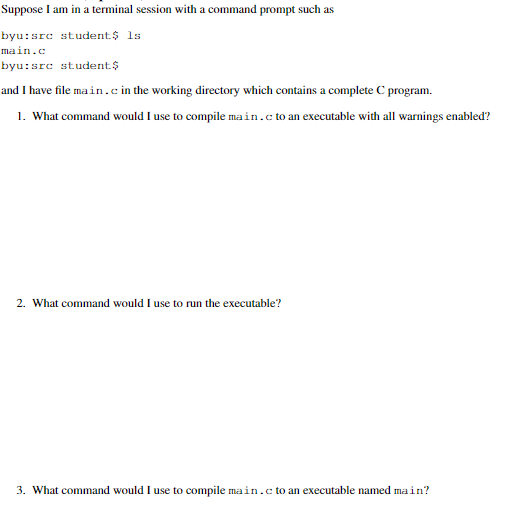 Solved Suppose I am in a terminal session with a command | Chegg.com