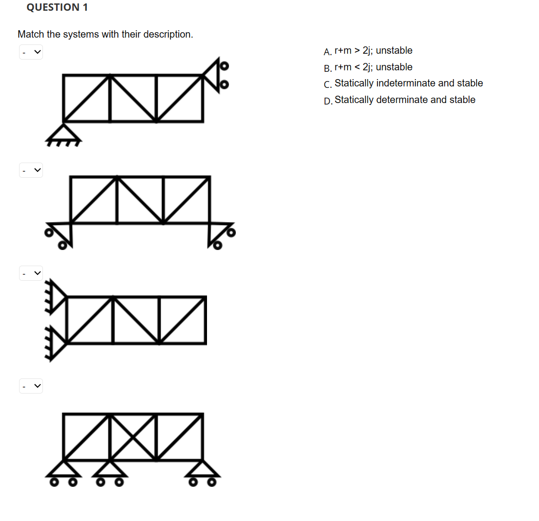 Solved Match the systems with their description A. r+m > 2j; | Chegg.com