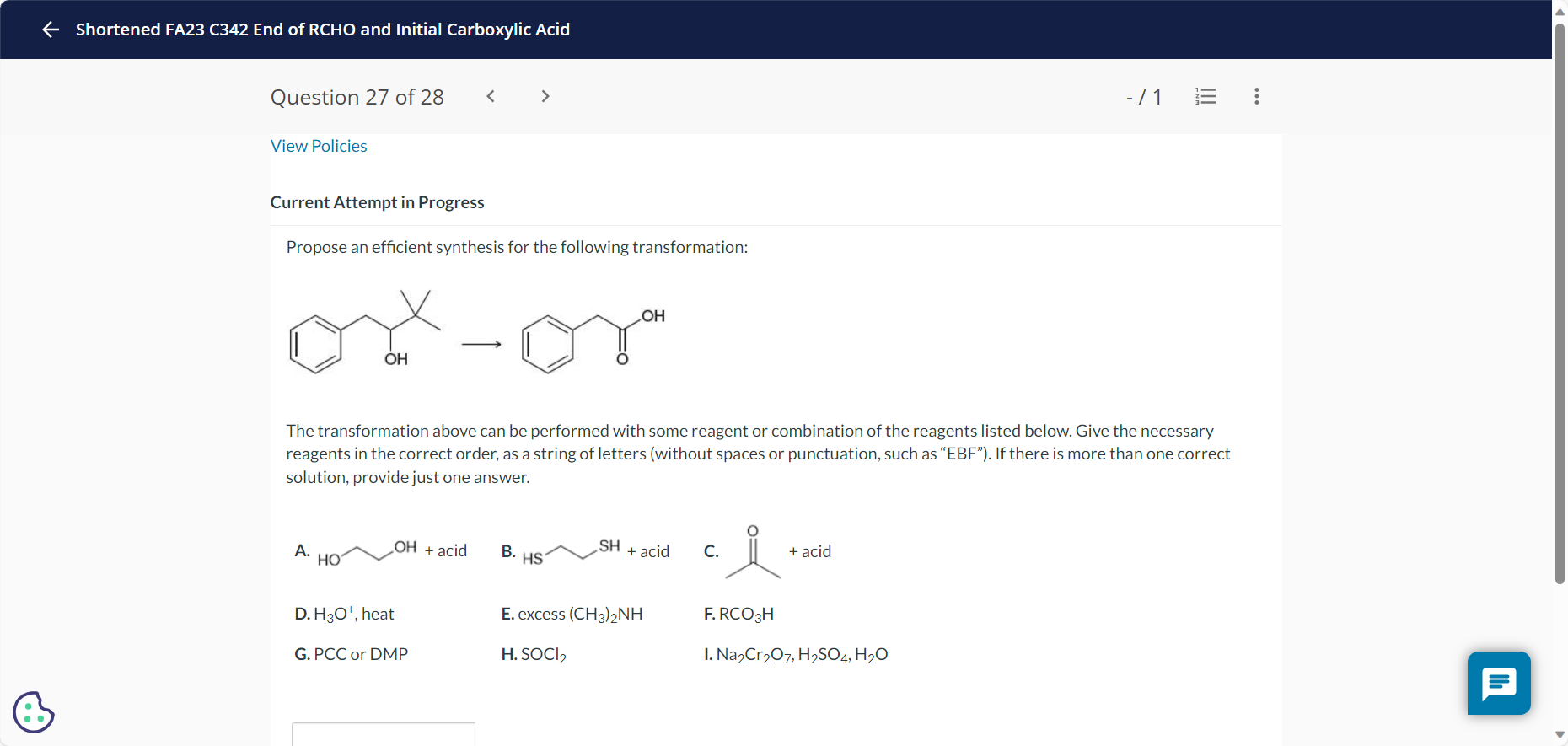 Solved Current Attempt in Progress Propose an efficient | Chegg.com