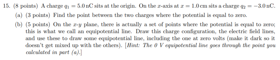 Solved 1. (8 points) The figure below shows three points in | Chegg.com