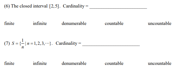 Solved Determine if each of the following sets is finite, | Chegg.com
