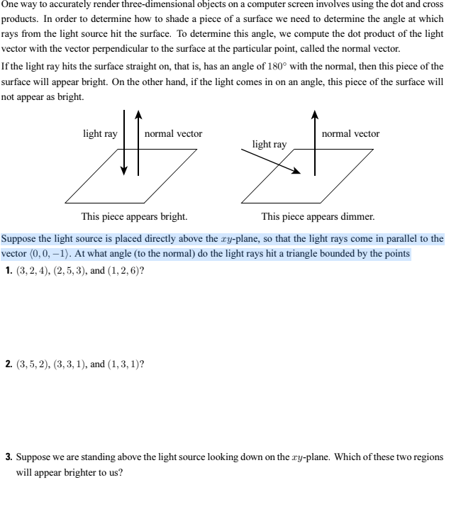 Solved One way to accurately render three-dimensional | Chegg.com