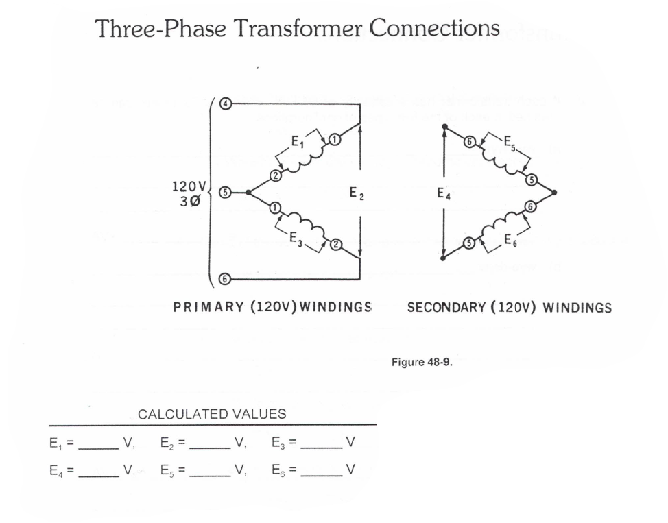 Solved Three-Phase Transformer Connections Г poco 120V 30 E2 | Chegg.com