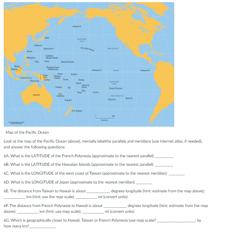 Pacific Ocean Map With Latitude And Longitude