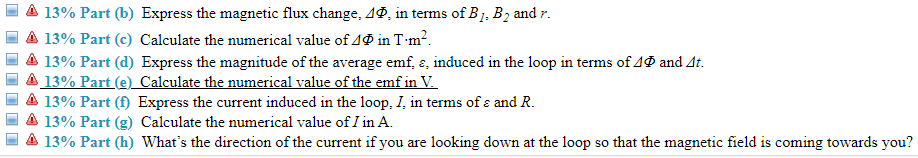 Solved (25%) Problem 1: A loop of wire with radius r = 0.055 | Chegg.com