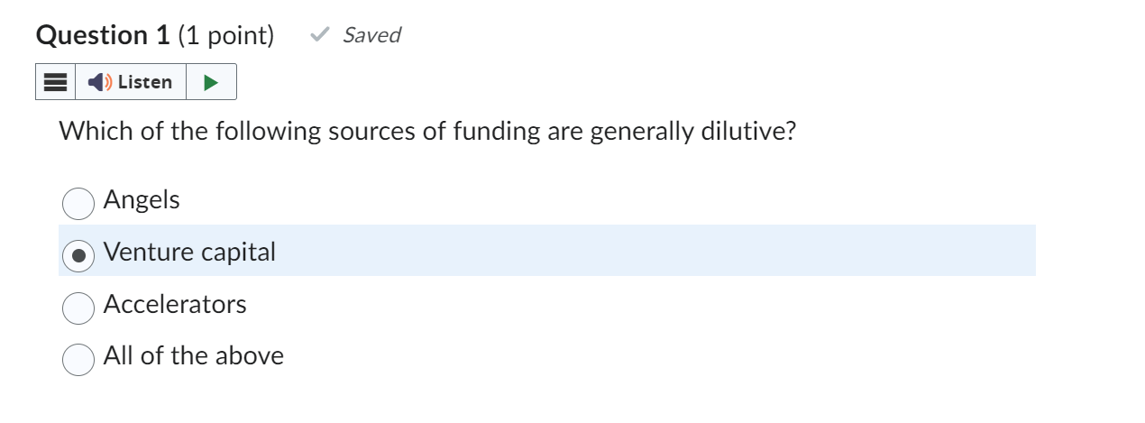 Solved Which of the following sources of funding are | Chegg.com