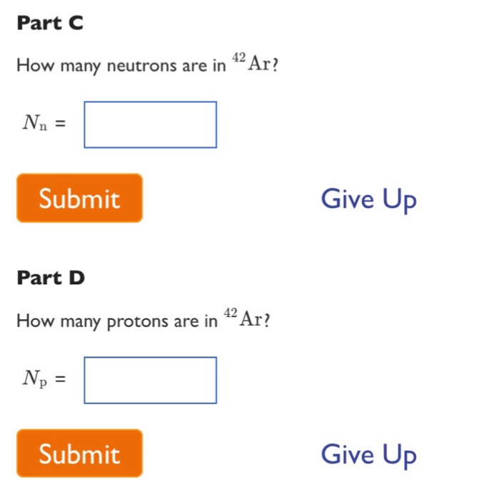 Solved How many neutrons are in 42Ar? | Chegg.com