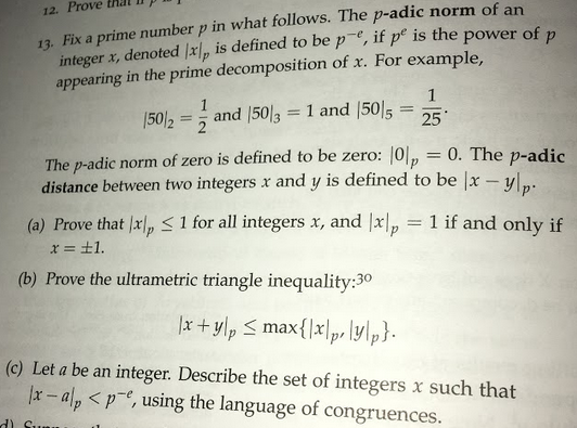 Solved 13. Fix a prime number p in what follows. The p-adic | Chegg.com
