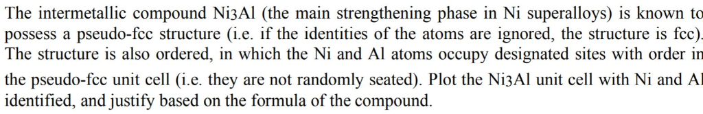 Solved The intermetallic compound Ni3Al (the main | Chegg.com