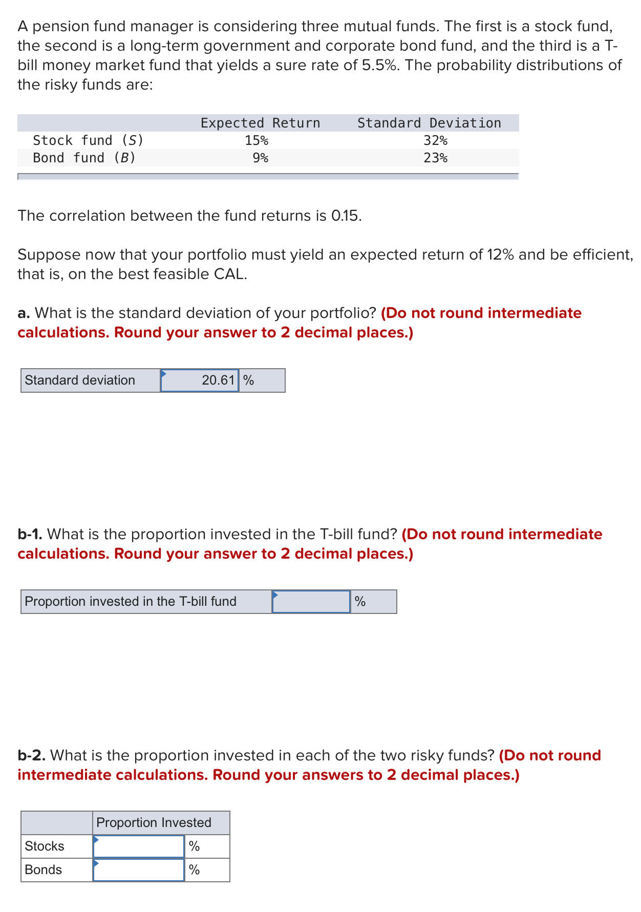Solved A pension fund manager is considering three mutual | Chegg.com