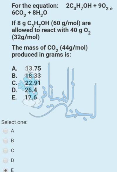 Solved For the equation: 2C,H,OH + 902 è 6C02 +8H20 If 8 g | Chegg.com