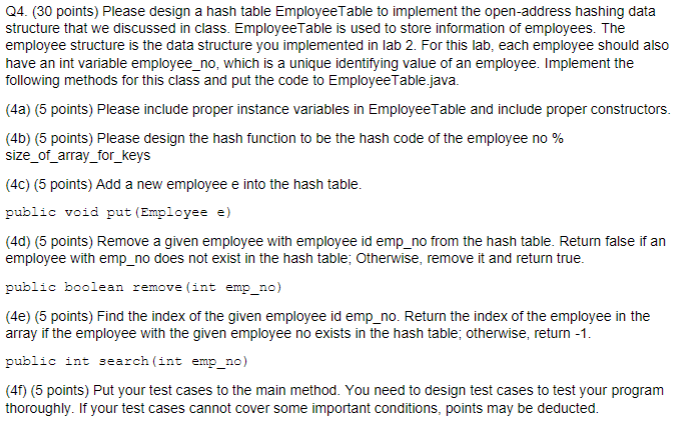Employee collection class: public class Employee | Chegg.com