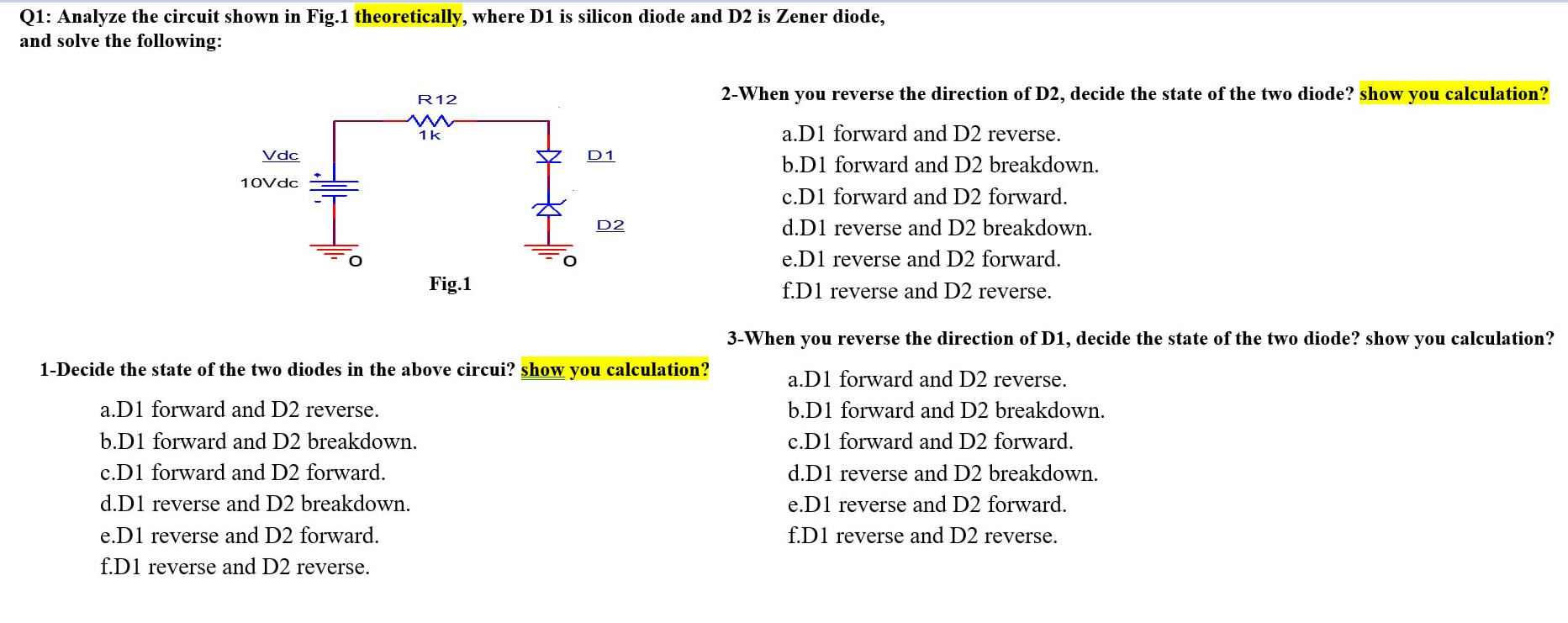Solved 3-When you reverse the direction of \( ﻿D 1 \), | Chegg.com