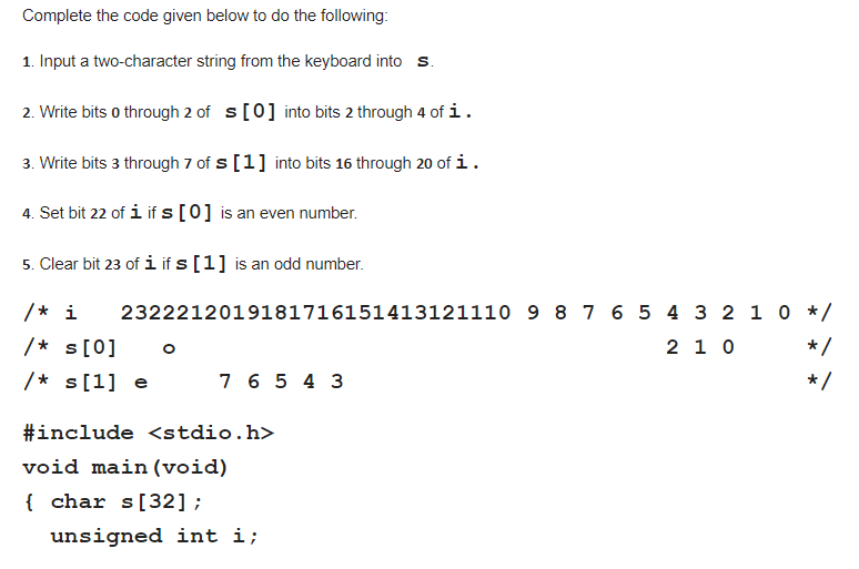 Solved Complete the code given below to do the following: 1. | Chegg.com