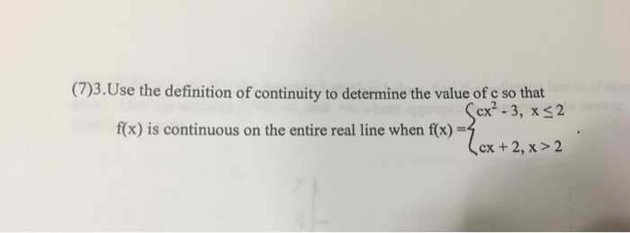 Solved (7)3.Use the definition of continuity to determine | Chegg.com