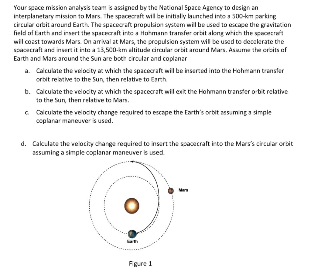 Solved Your space mission analysis team is assigned by the | Chegg.com