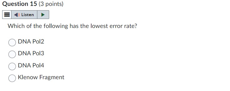 Solved Question 15 (3 ﻿points)!:Which of the following has | Chegg.com