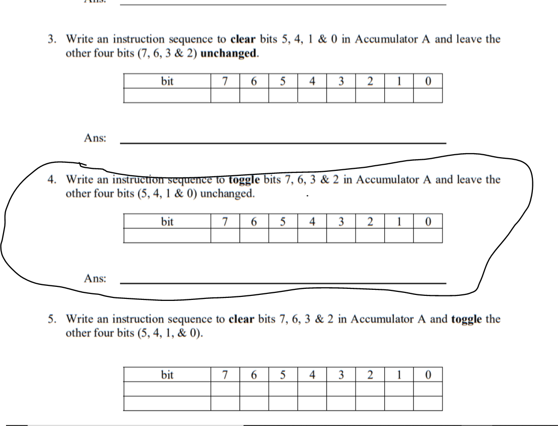 Solved 3 Write An Instruction Sequence To Clear Bits 5 4