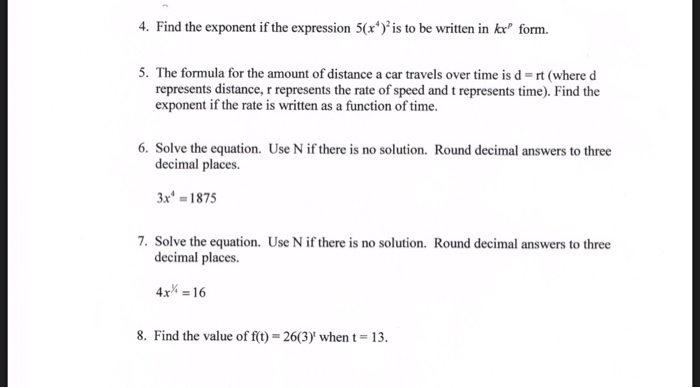 Solved 4. Find the exponent if the expression 56ris to be | Chegg.com
